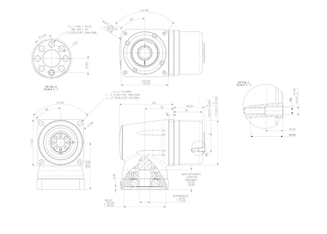 Onvio LLC > Products > Planetary Gearboxes - Right Angle > FL Series